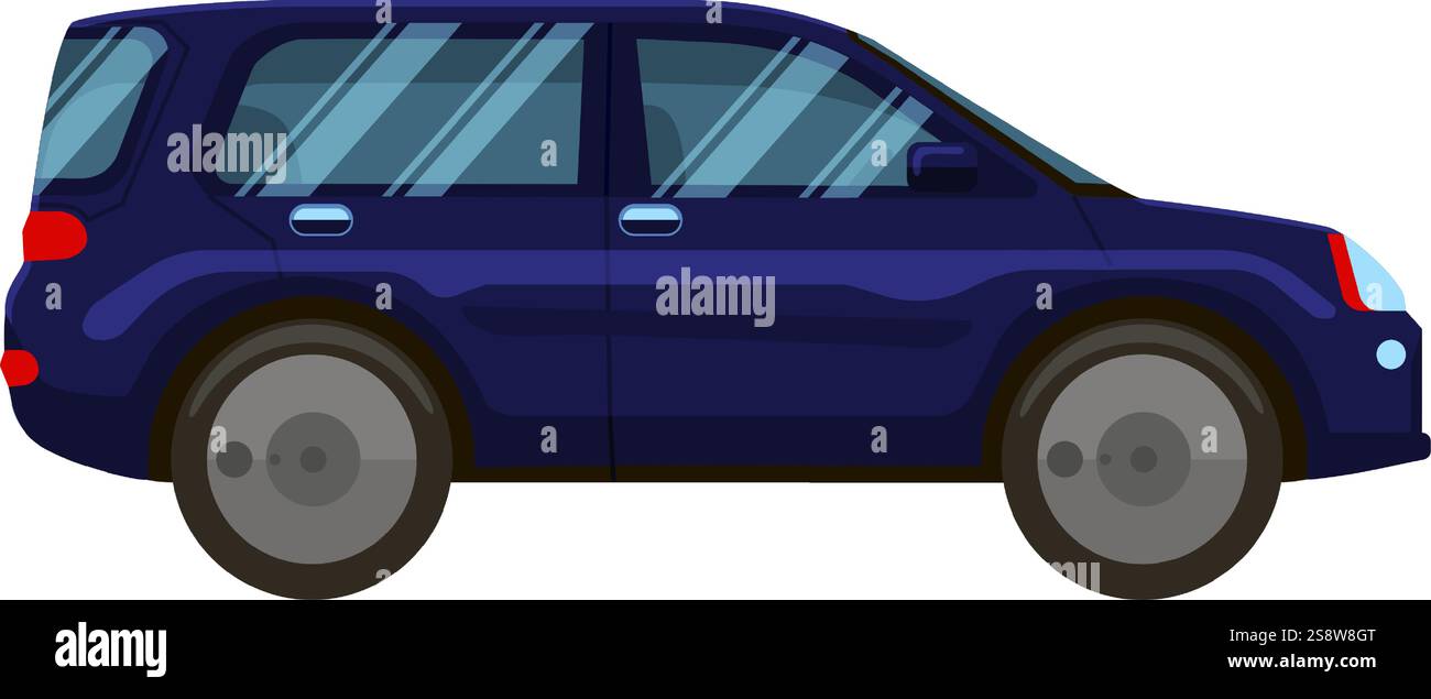 Blue modern suv parked Stock Vector Images - Alamy