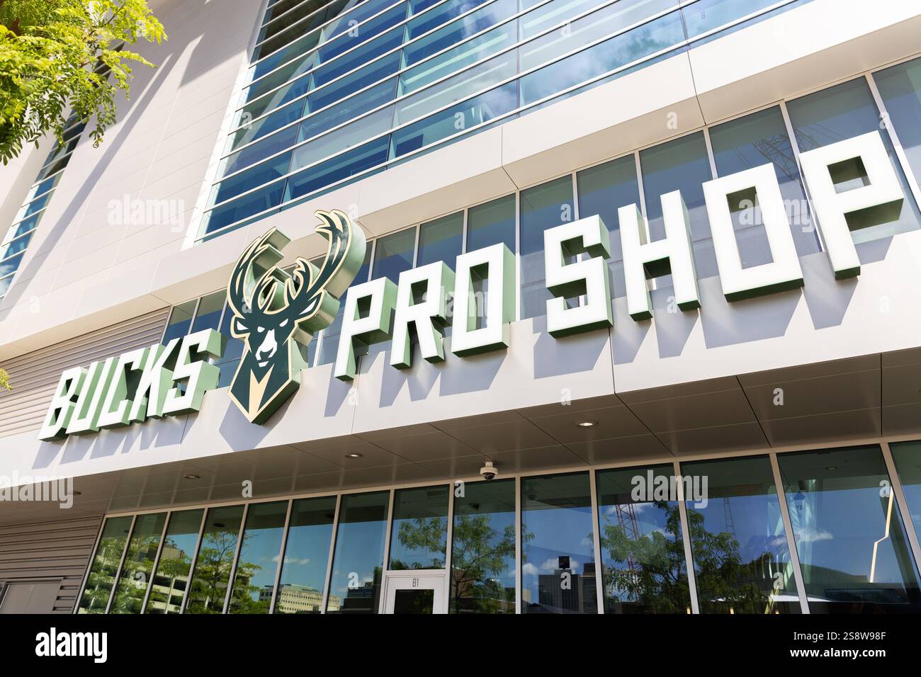 The Milwaukee Bucks Pro Shop at the Fiserv Forum. The stadium is home ...