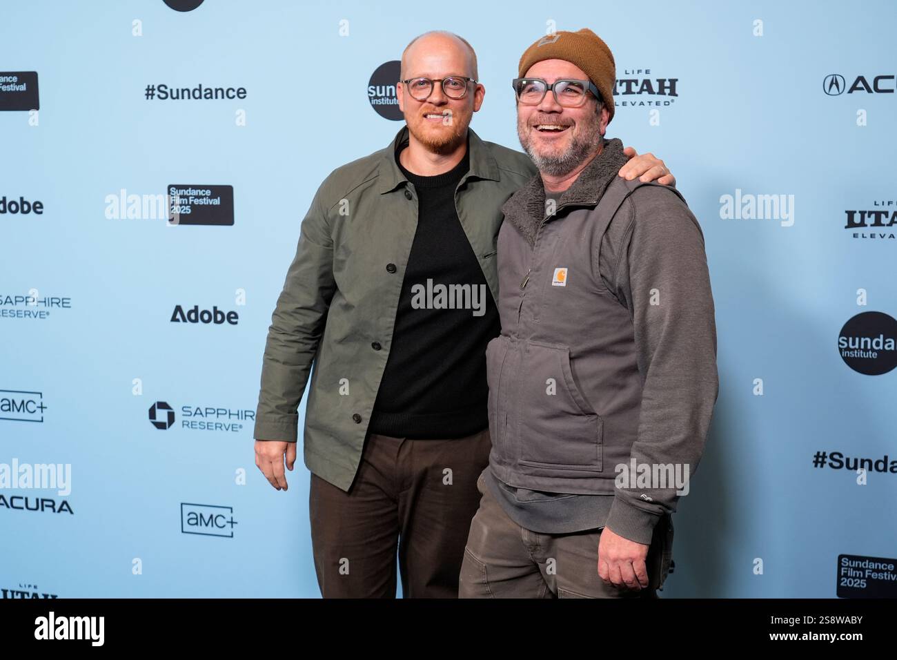 Cole Webley, left, and Robert Machoian attend the premiere of "Omaha ...