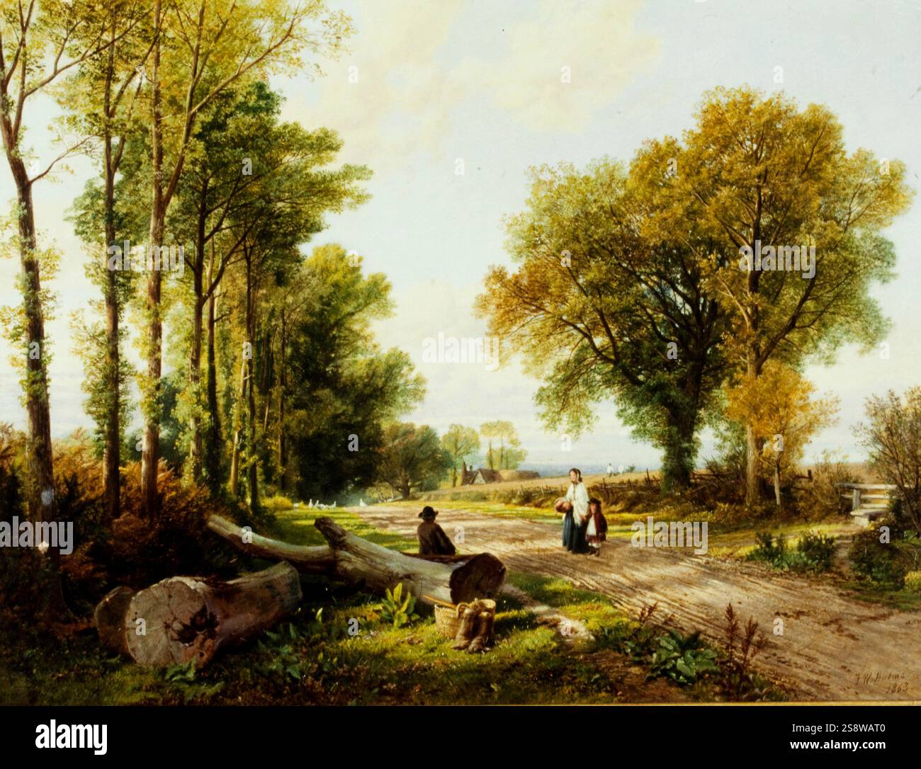 The Sunday Morning Walk. Frederick William Hulme. c. 1863 Stock Photo ...