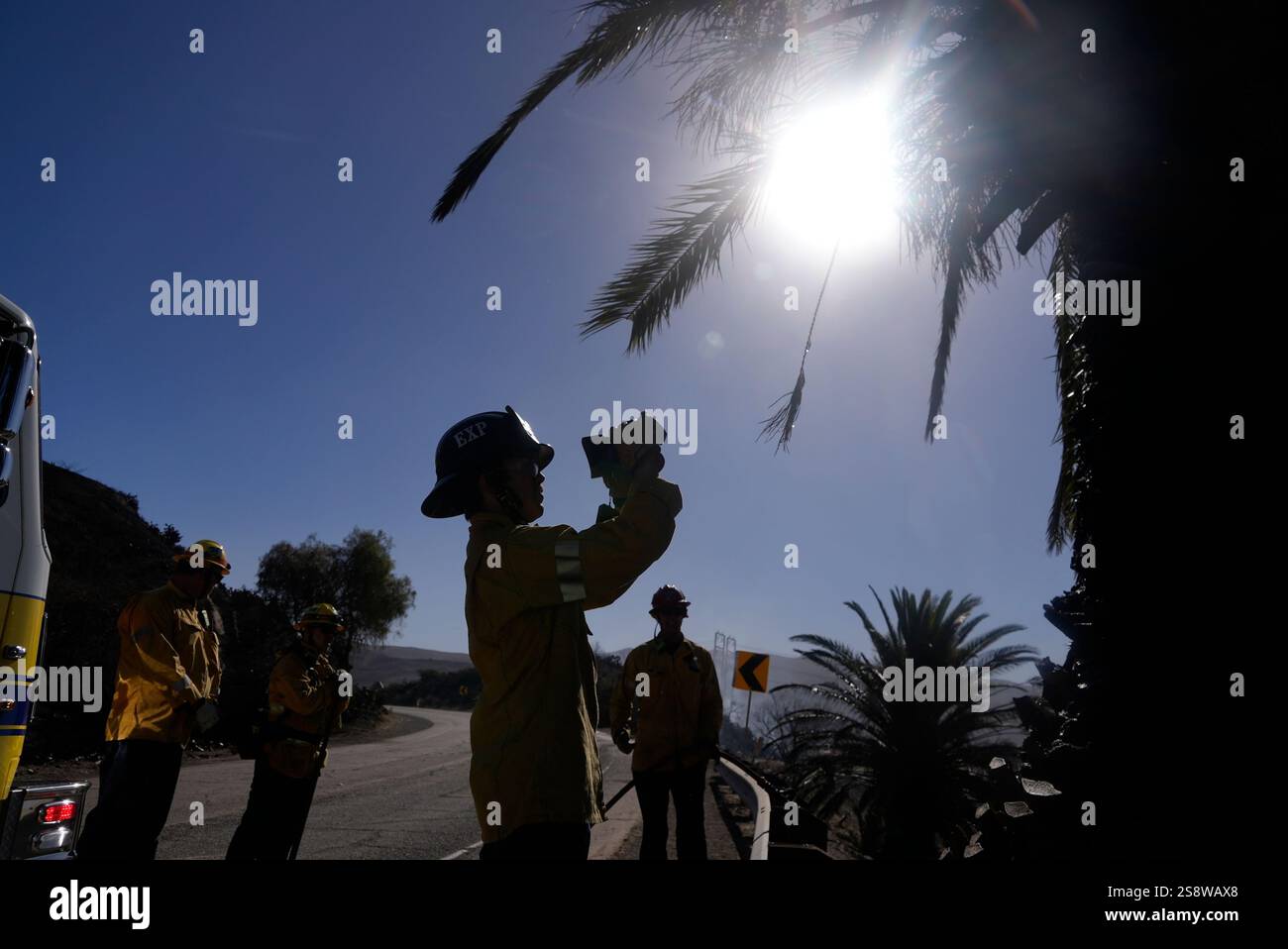 Firefighters put out hot spots Thursday, Jan. 23, 2025 in Camarillo ...