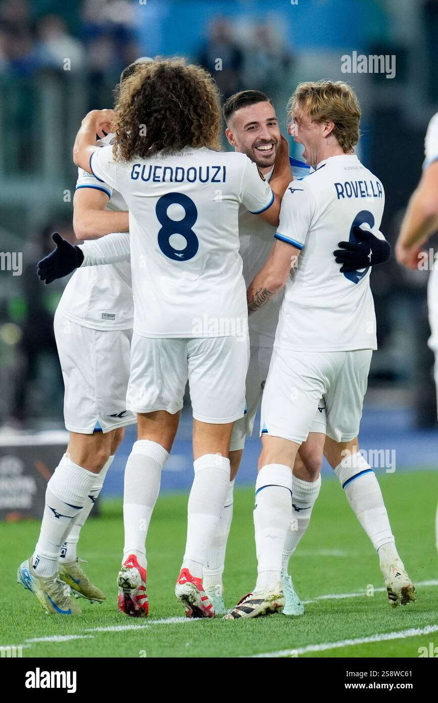Rome, Italy. 23rd Jan, 2025. Mario Gila of SS Lazio celebrates after ...