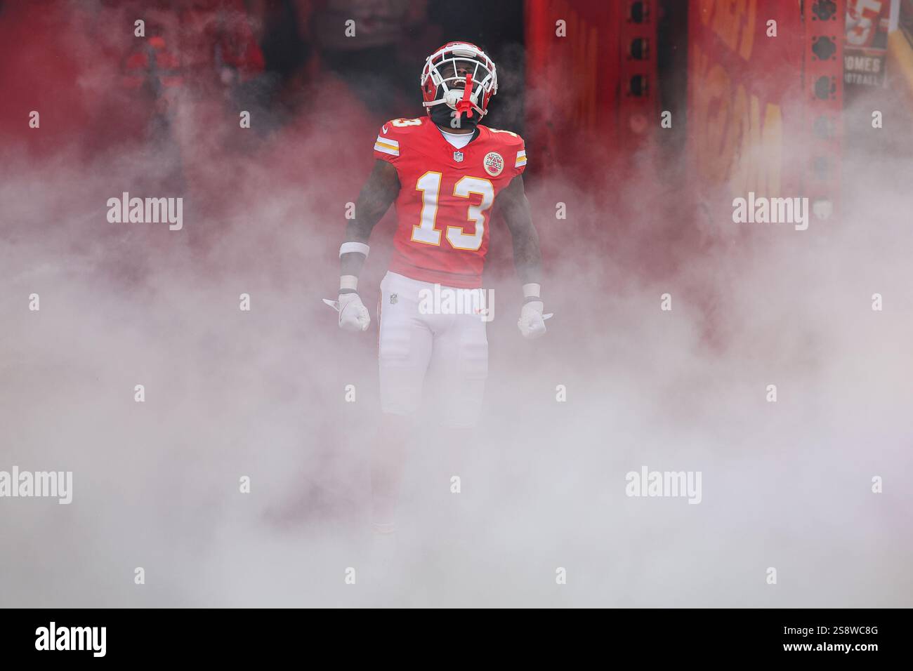 Kansas City, MO, USA. 18th Jan, 2025. Kansas City Chiefs safety Nazeeh ...