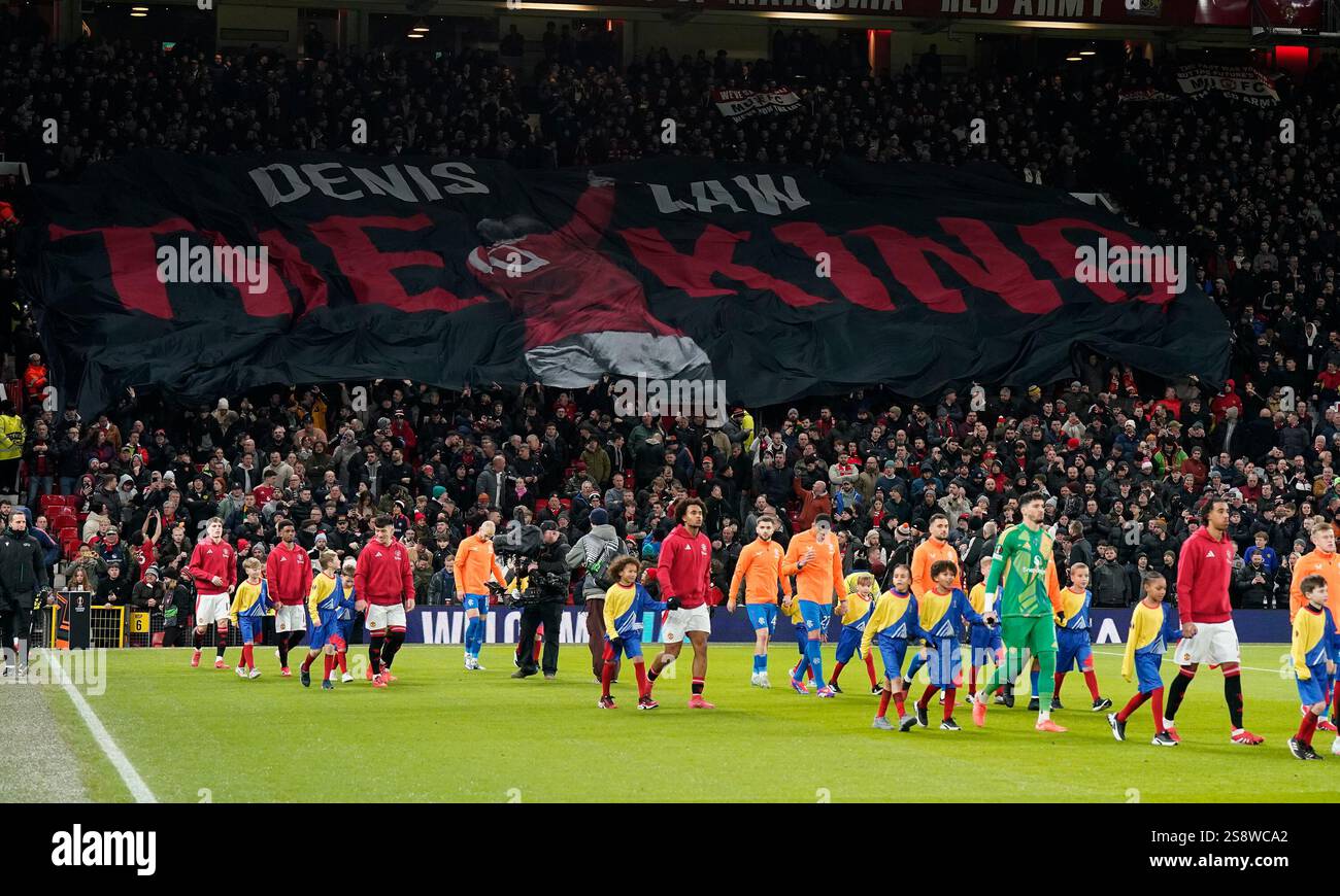 Manchester, UK. 23rd Jan, 2025. A giant banner in memory of former ...