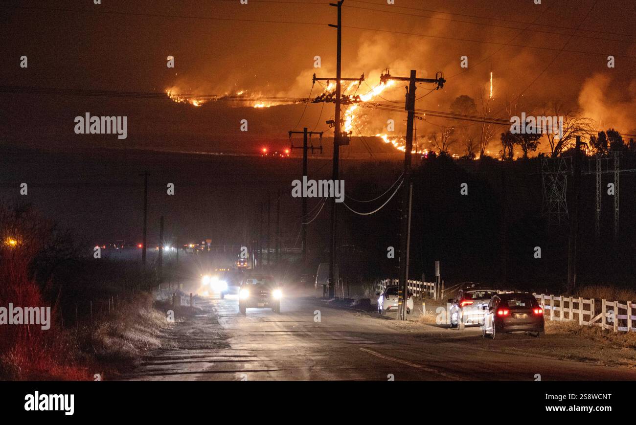 Castaic, California, USA. 22nd Jan, 2025. Hughes fire, in Castaic ...