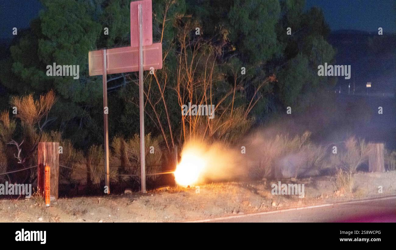 Castaic, California, USA. 22nd Jan, 2025. Hughes fire, in Castaic ...