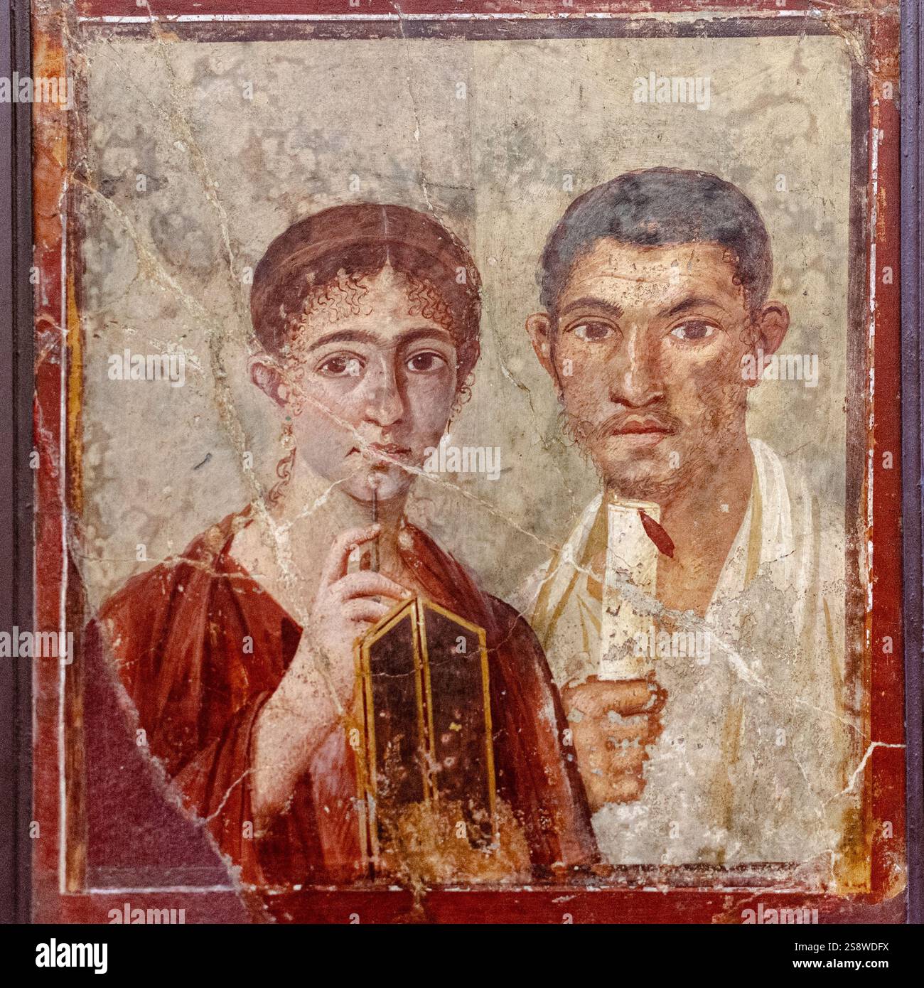 Roman Fresco from Pompeii-Portrait of the baker Terentius Neo and his ...
