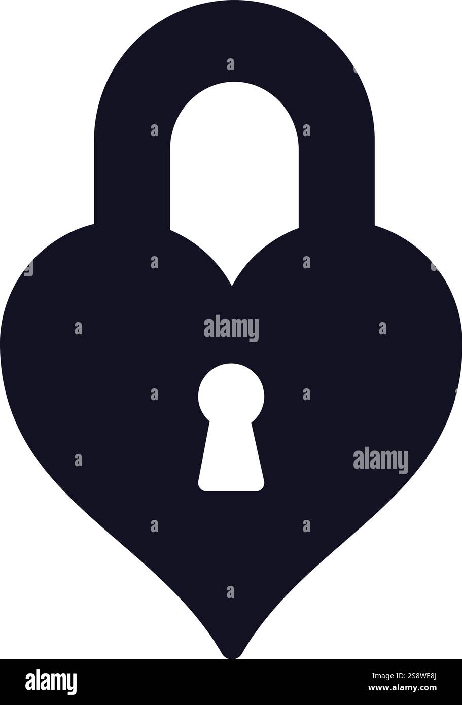 Heart shaped padlock with a keyhole symbolizing secure love, perfect ...
