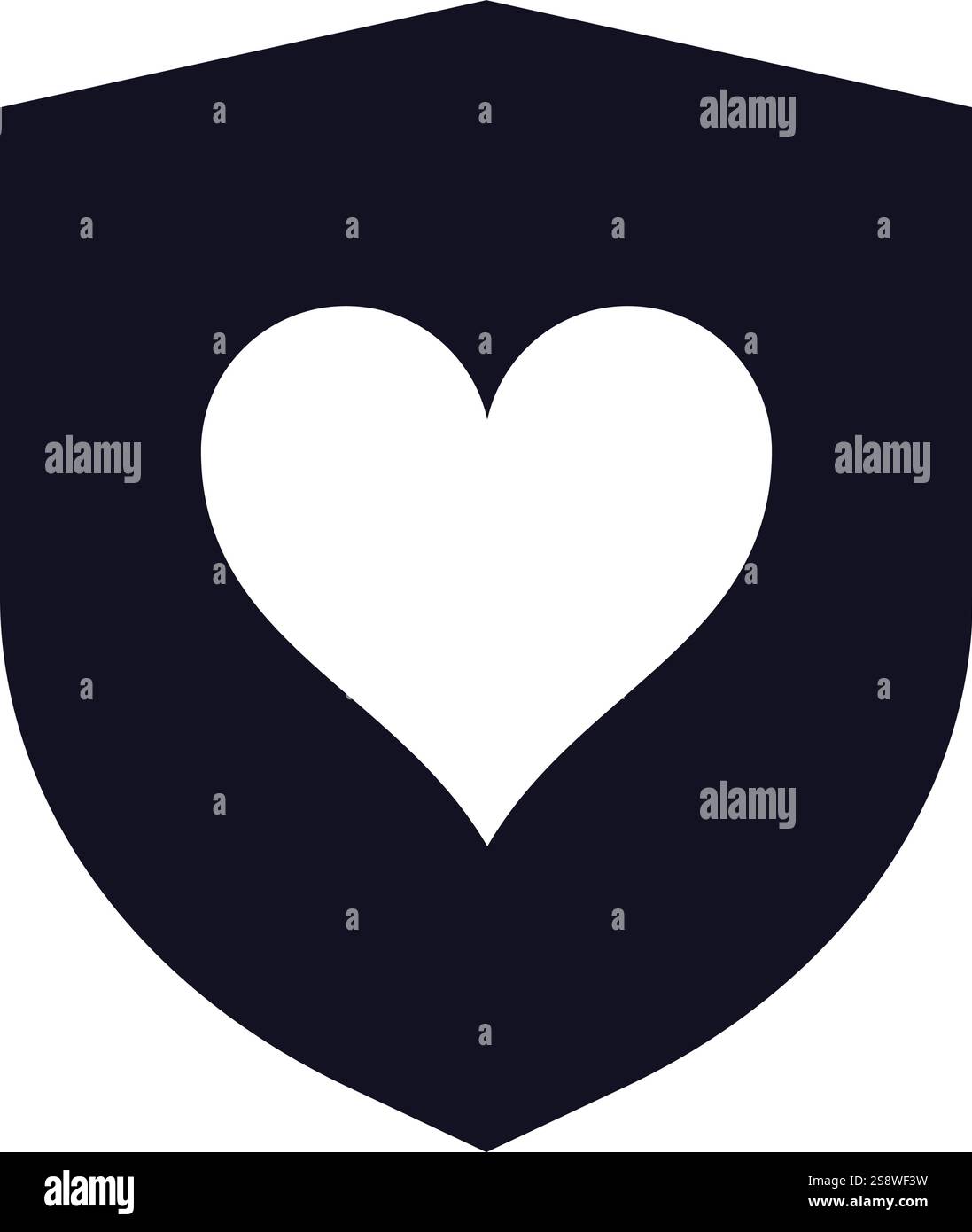 Minimalist vector illustration featuring a dark shield encompassing a ...