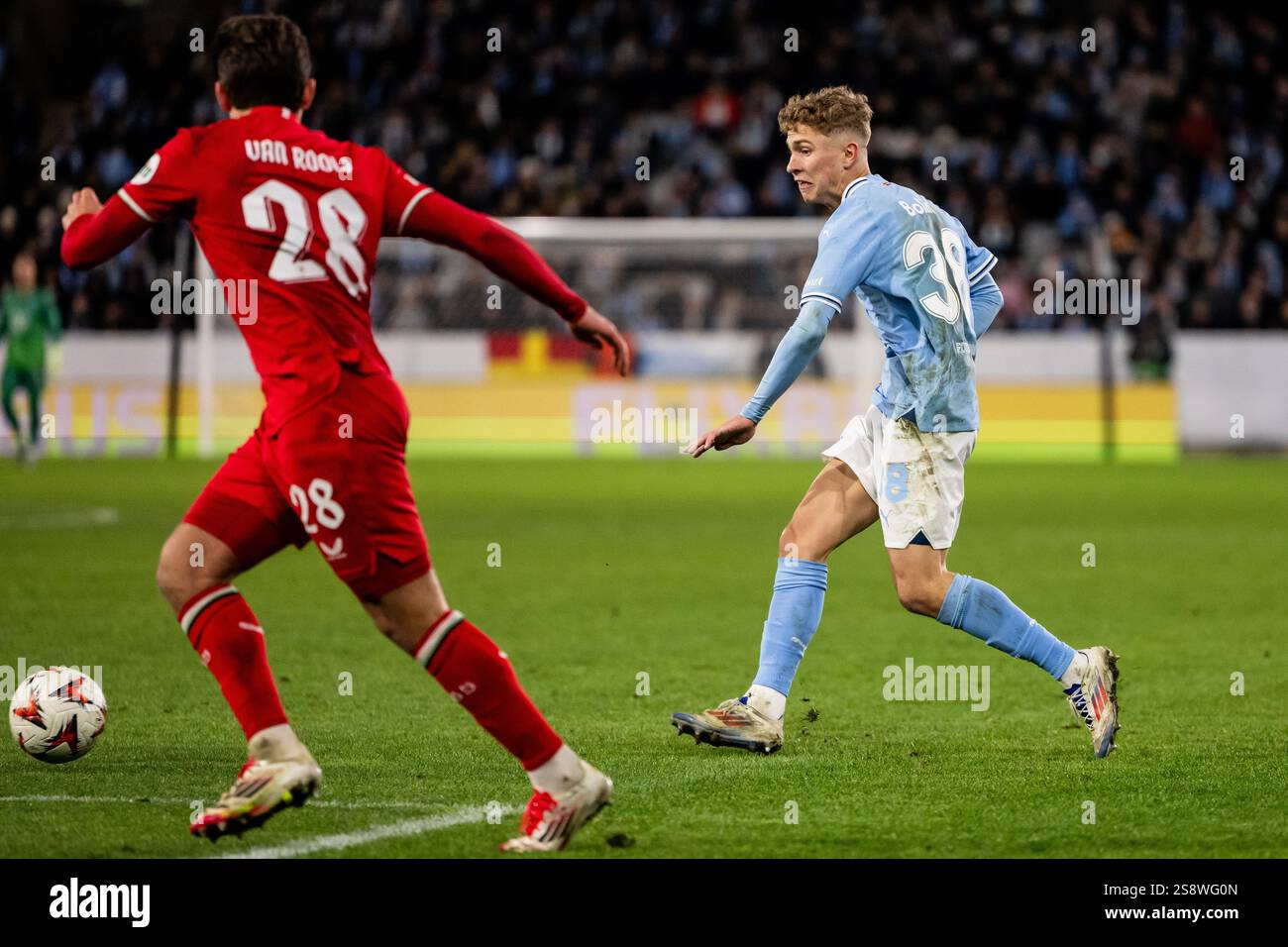 250123 Hugo Bolin of Malmö FF during the UEFA Europa League football ...