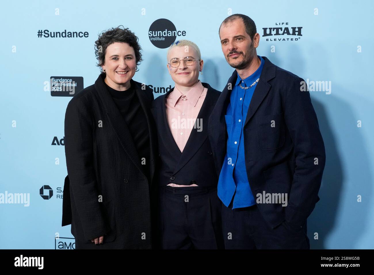 Sophie Hyde, left, Aud Mason-Hyde, and Bryan Mason attend the premiere ...