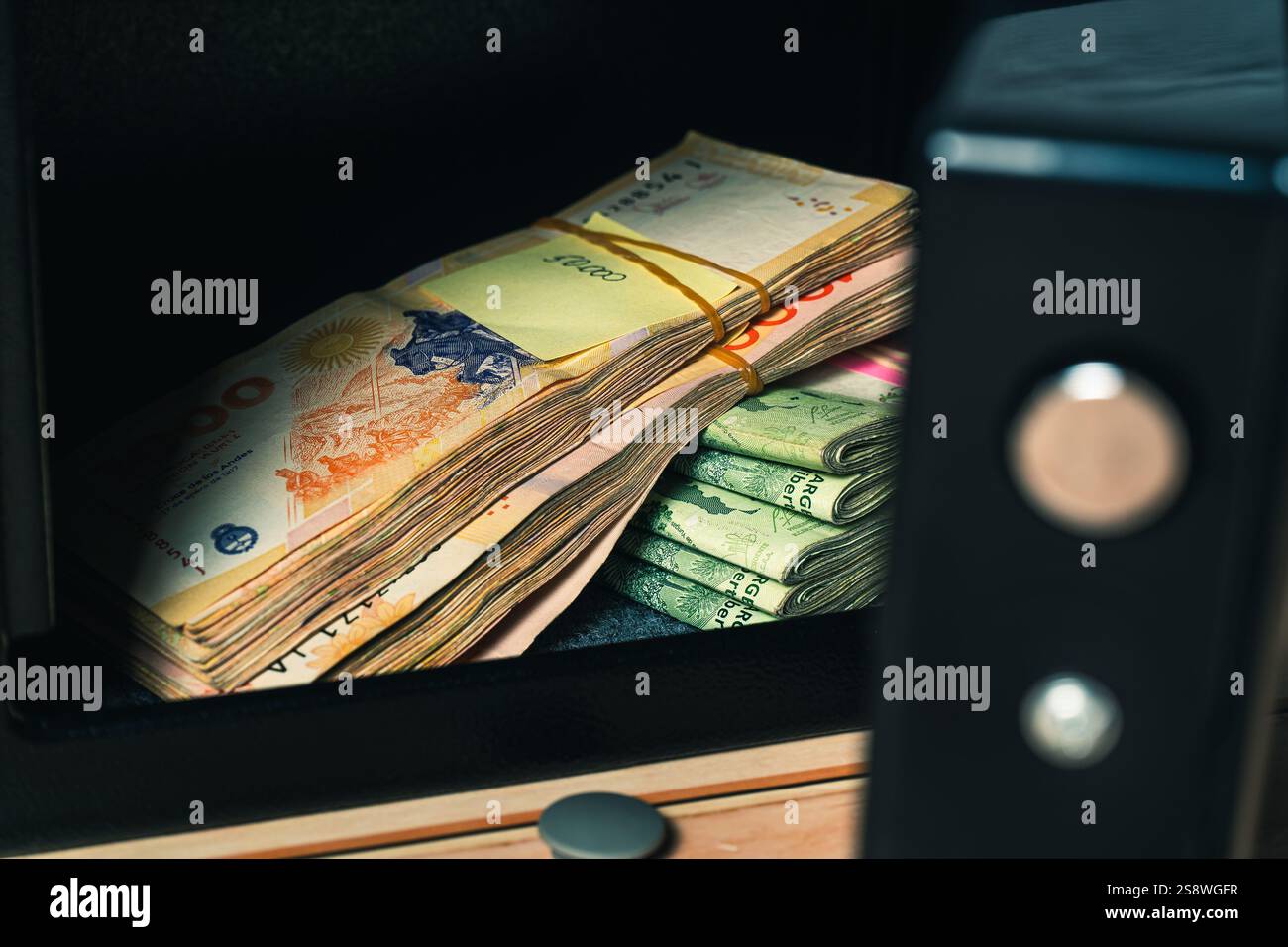 Safe or domestic security box with key and digital keypad open with ...