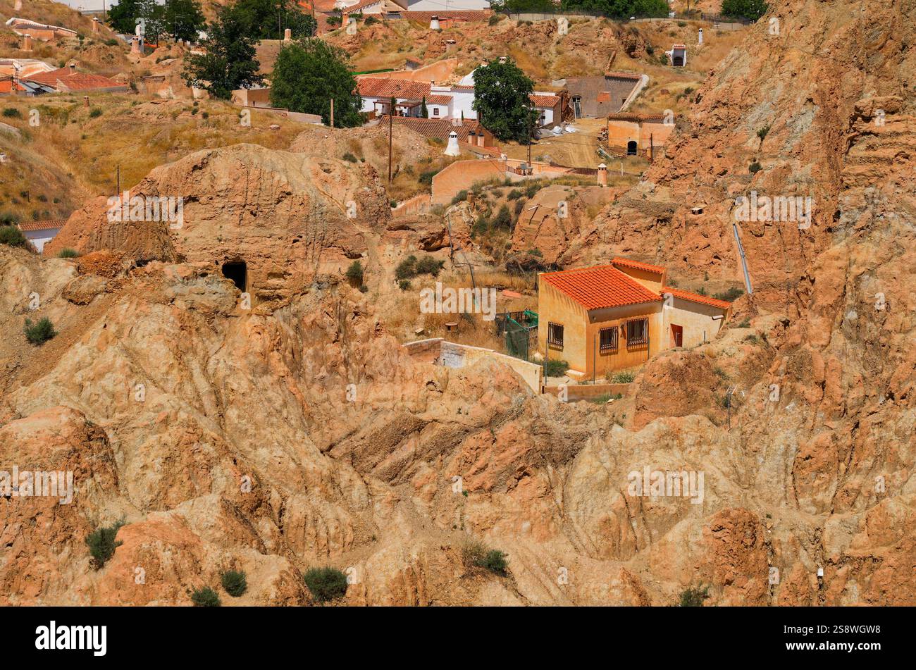 Isolated troglodyte cave-house in Guadix, Andalucia, in the south of ...