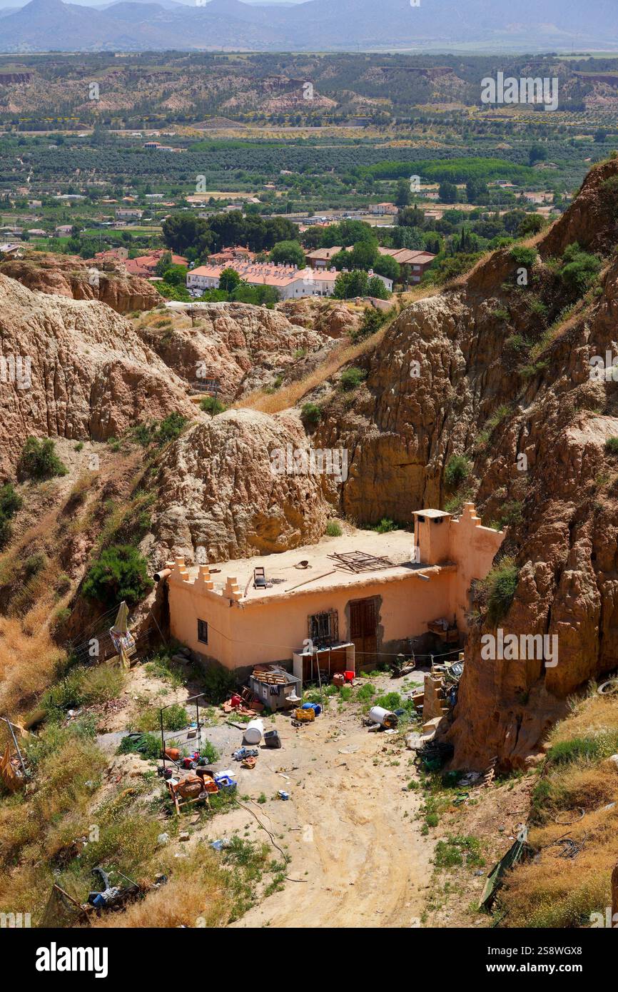 Isolated troglodyte cave-house in Guadix, Andalucia, in the south of ...