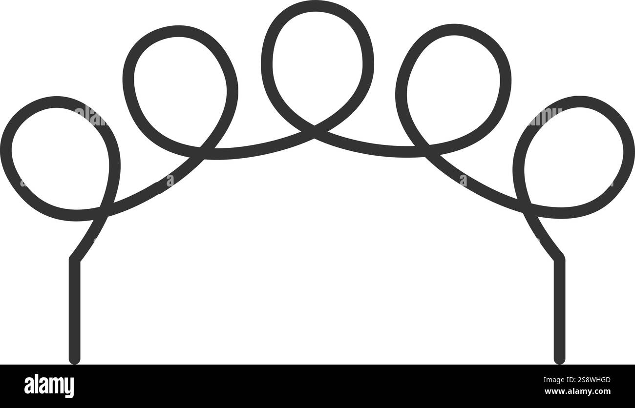 Forming an elegant arch, a metal spiral spring creates a captivating ...