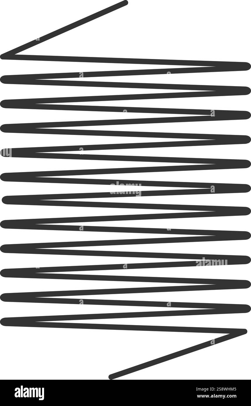 Close up of a metal spiral spring with flexible coils, forming a linear ...