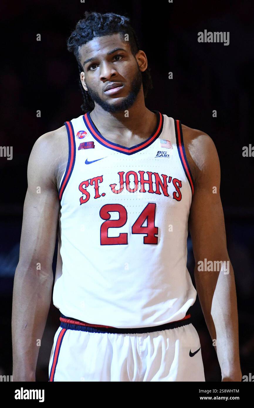 St. John's forward Zuby Ejiofor (24) stands on the court during ...