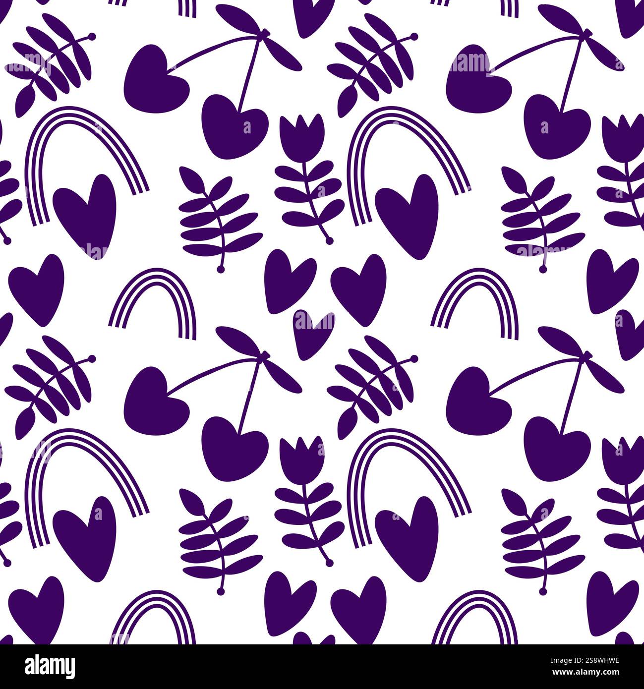 Valentine love hearts seamless 14 February pattern for wrapping paper ...