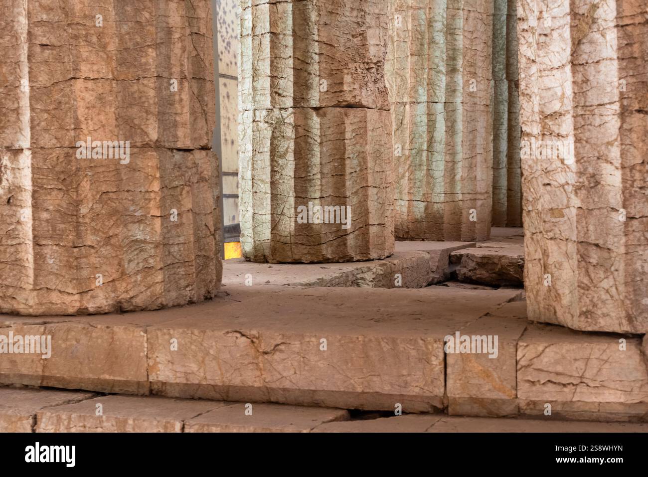 Peloponnese, Grece. Doric fluted columns at Temple of Apollo Epicurius ...