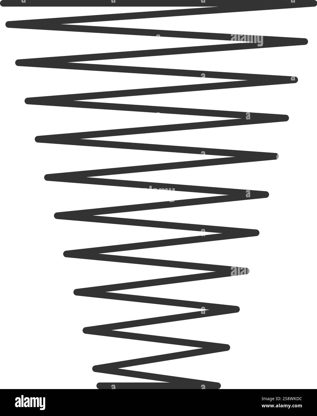 Dark gray metal spiral spring forming a cone shape, representing ...