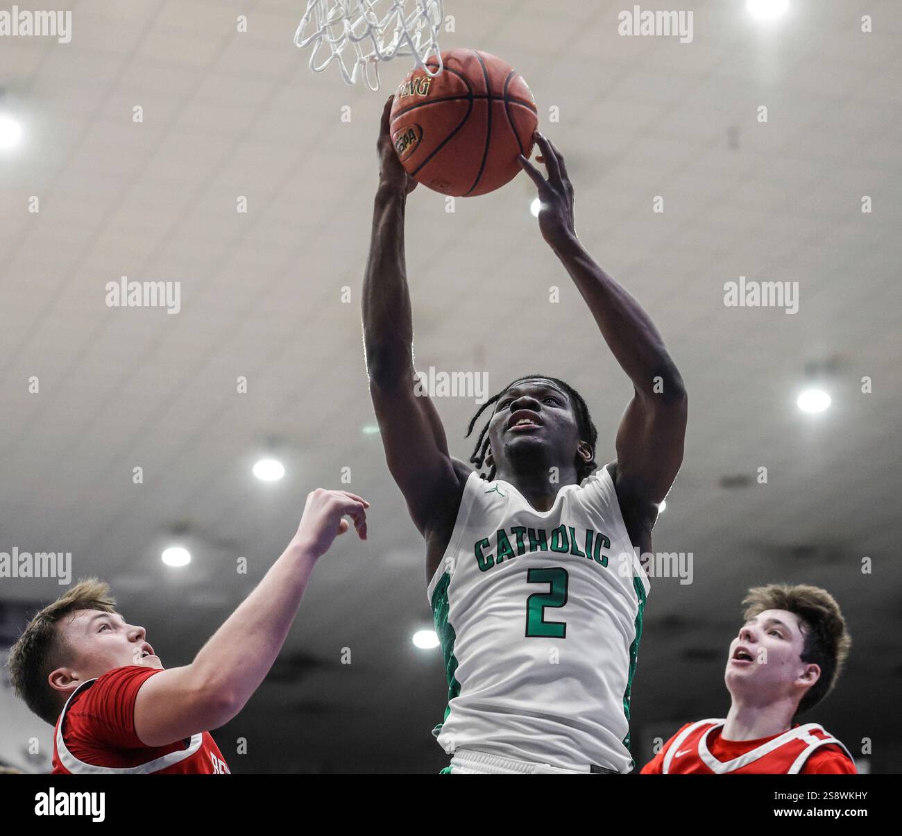 Owensboro Catholic's Solly Smith (2) shoots over Beechwood's Jack ...