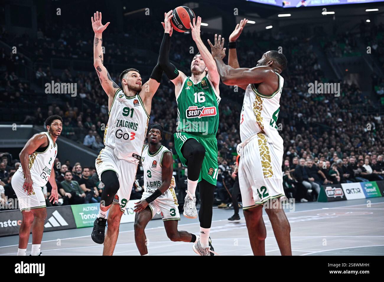 Athens, Greece. 23rd Jan, 2025. 16 Cedi Osman of Panathinaikos AKTOR ...