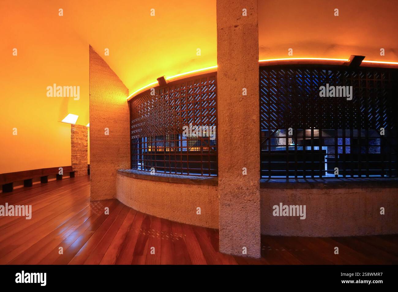 Ambulatory of the basilica of the Sanctuary of Arantzazu, a Franciscan ...