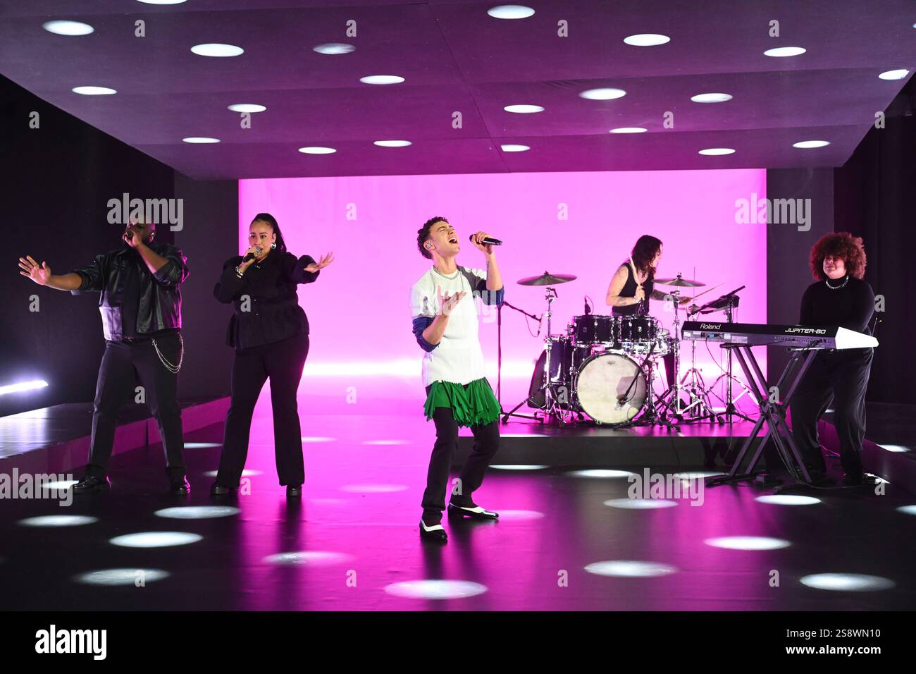 EDITORIAL USE ONLY Olly Alexander during filming for the Graham Norton ...