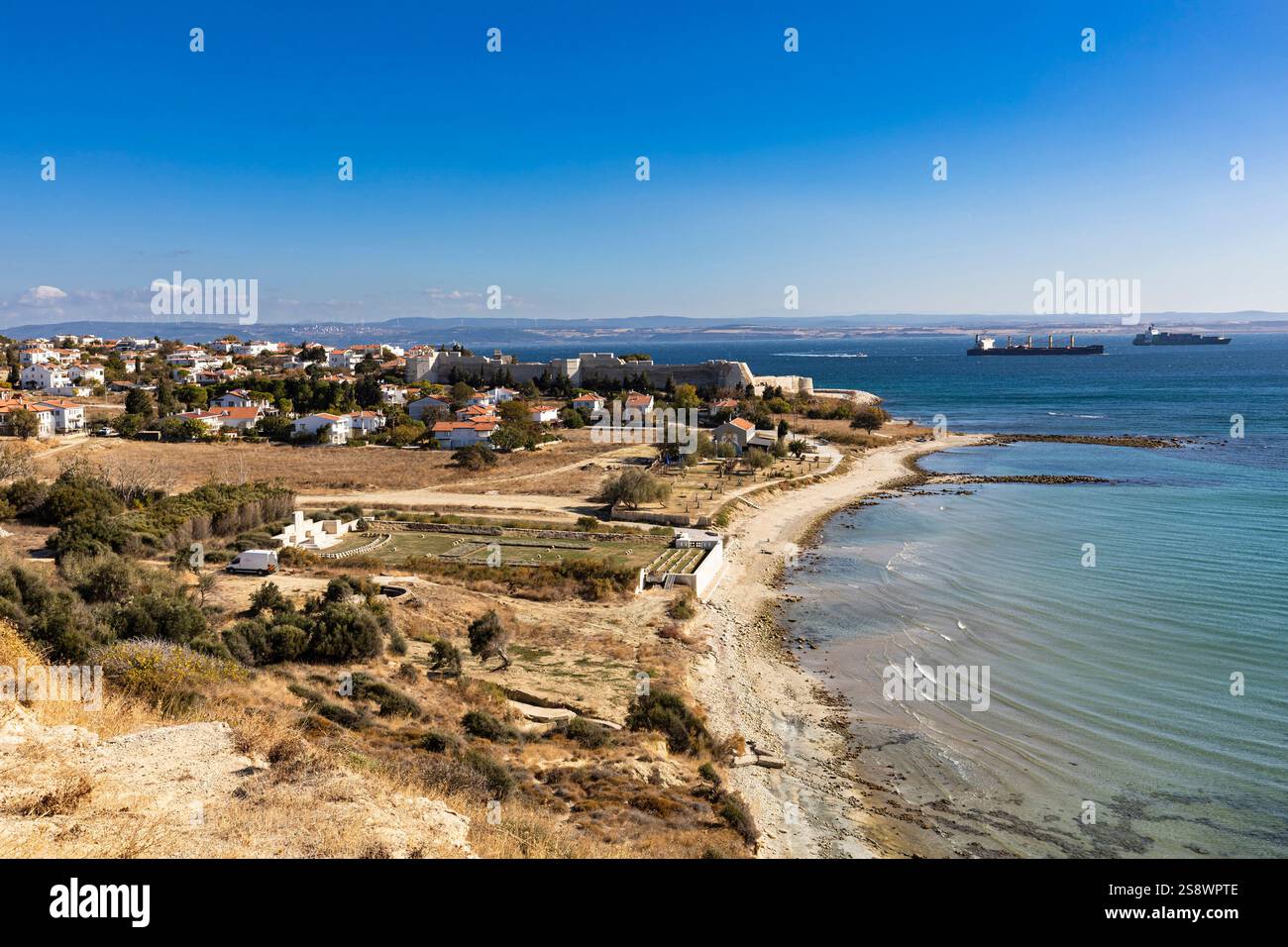Tip of Gelibolu (Gallipoli) peninsula, Seddulbahir(Sedd el Bahr), Eng ...