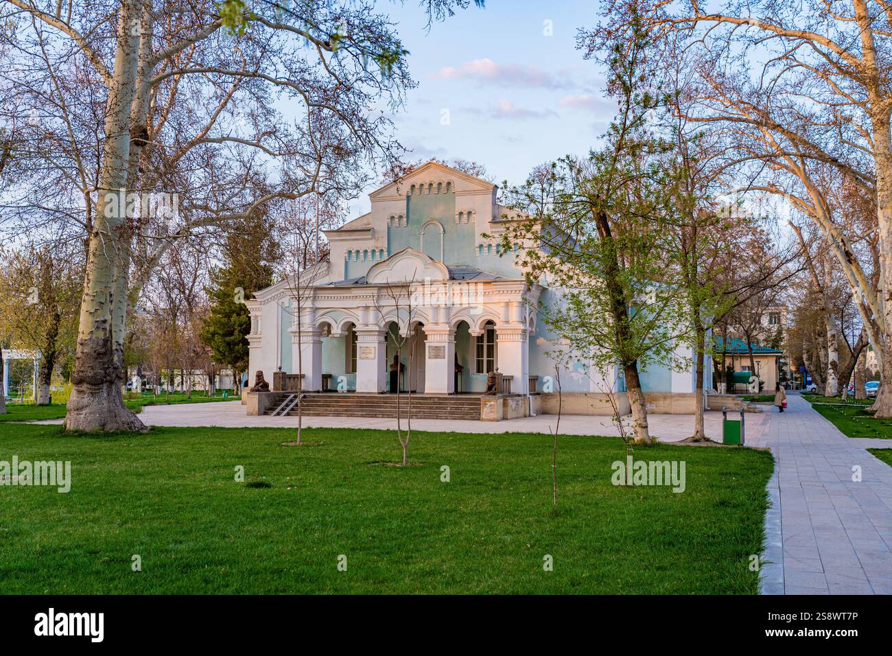 Art Gallery in the Alisher Navoi Park in Samarkand, Uzbekistan Stock ...