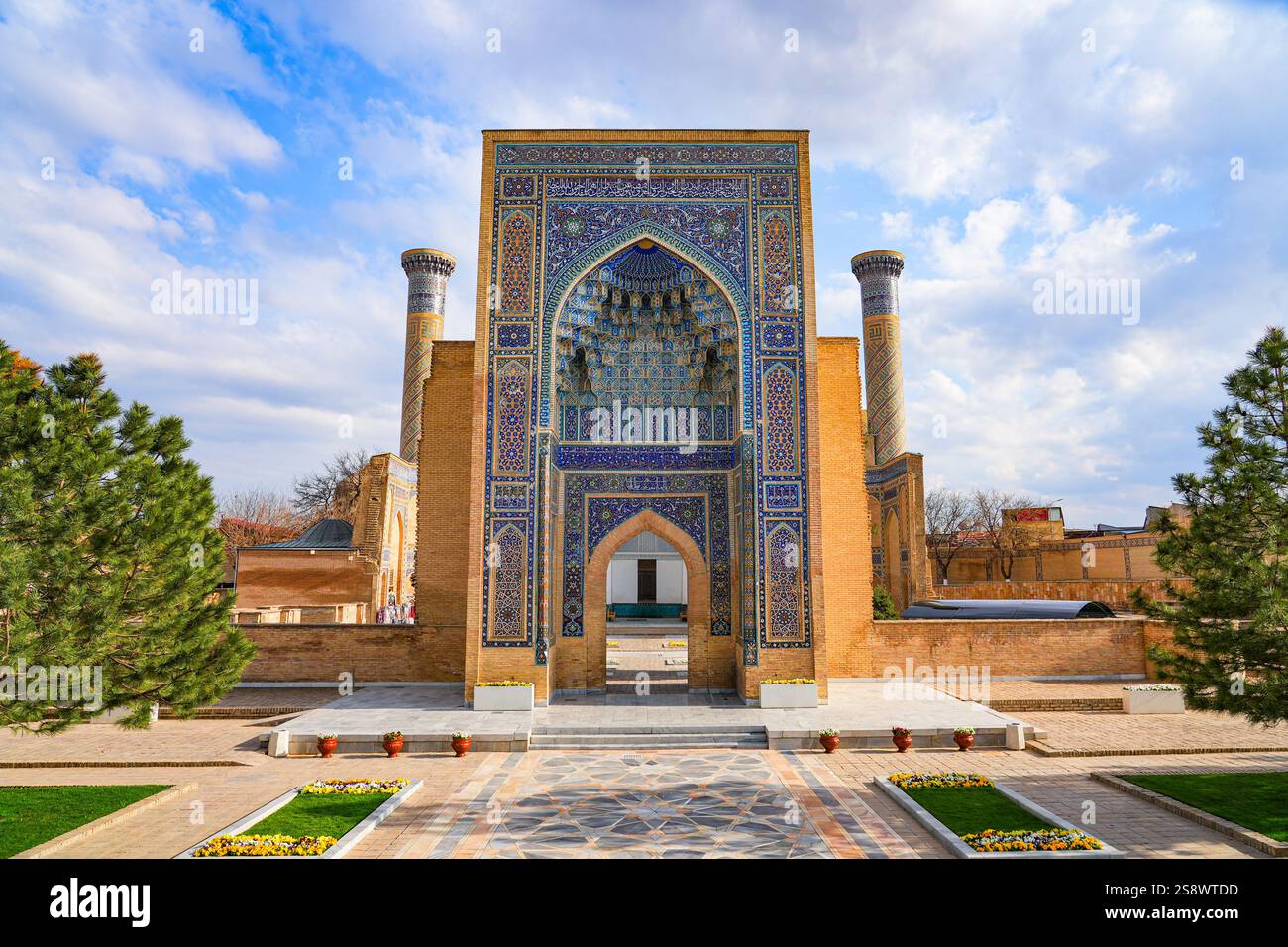 Gur-e-Amir aka Amir Temur (Tamerlane) Mausoleum in Samarkand, Uzbekistan - Under this blue ...