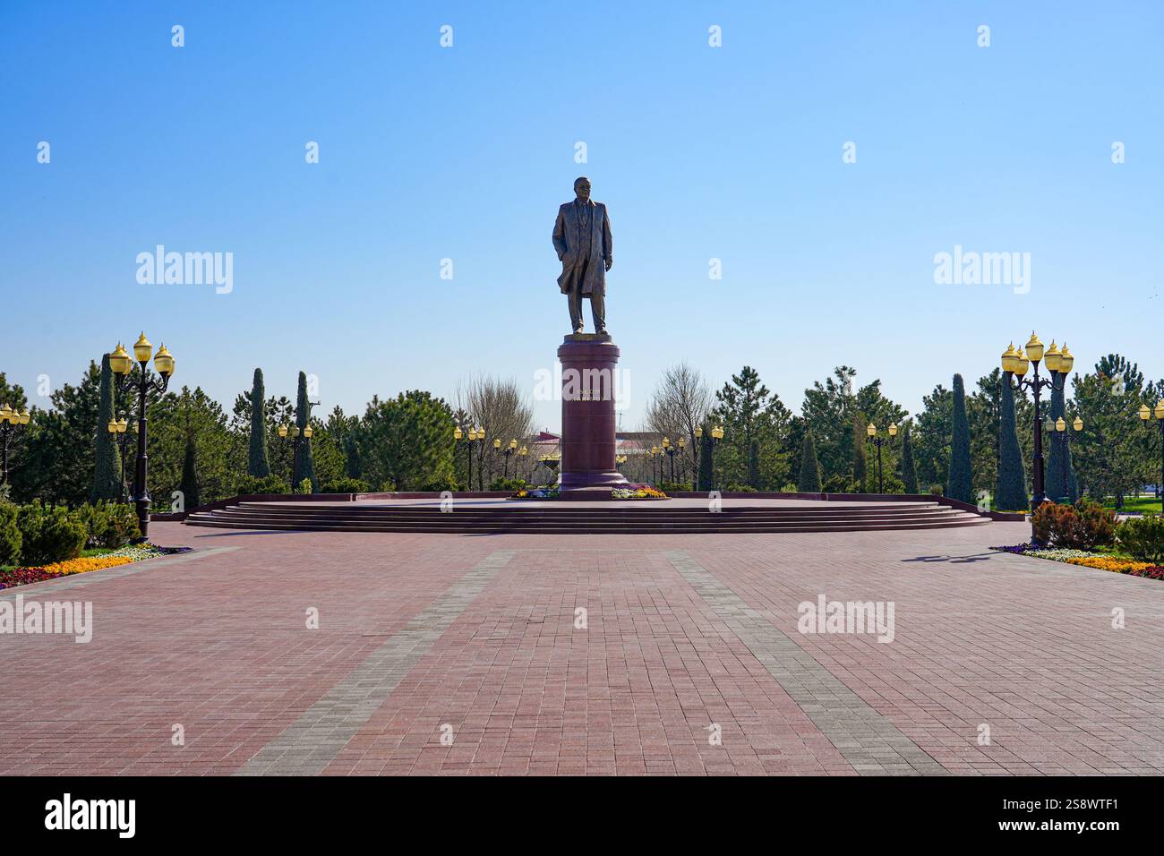 Statue of Islam Karimov, the former president of the Uzbek Soviet ...
