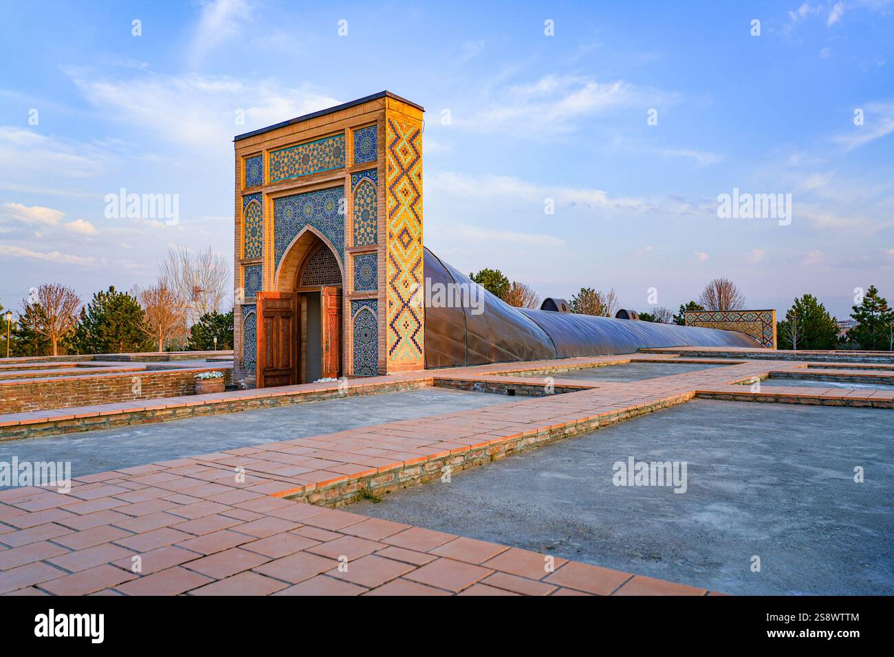Exterior of the Ulugh Beg Observatory in Samarkand, Uzbekistan Stock ...