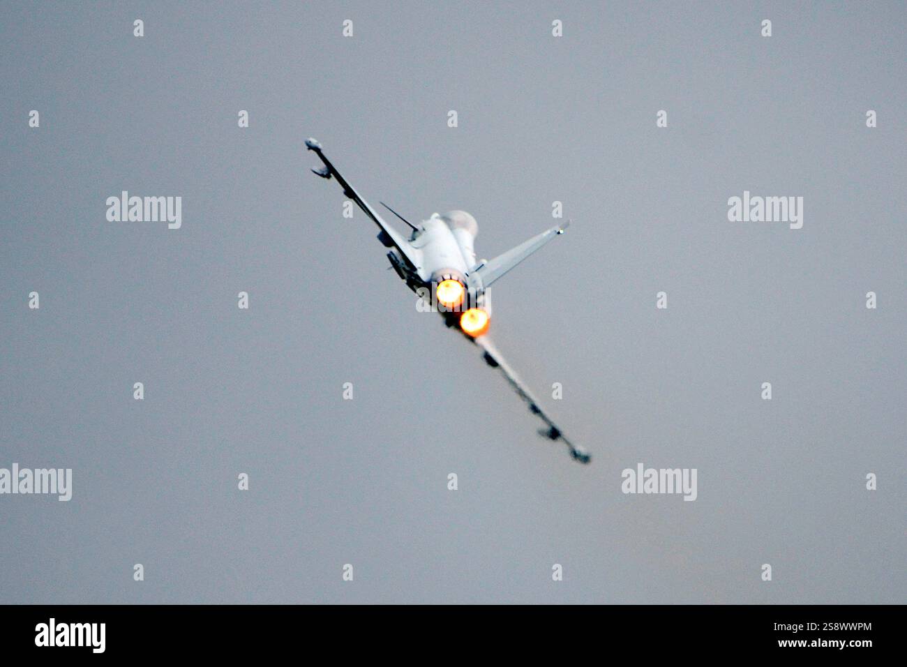 Low flying Eurofighter Typhoon supersonic military jet fighter aircraft ...