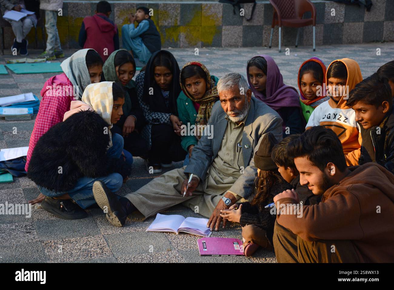 Islamabad, Pakistan. 23rd Jan, 2025. Muhammad Ayub has been running his free school for street ...