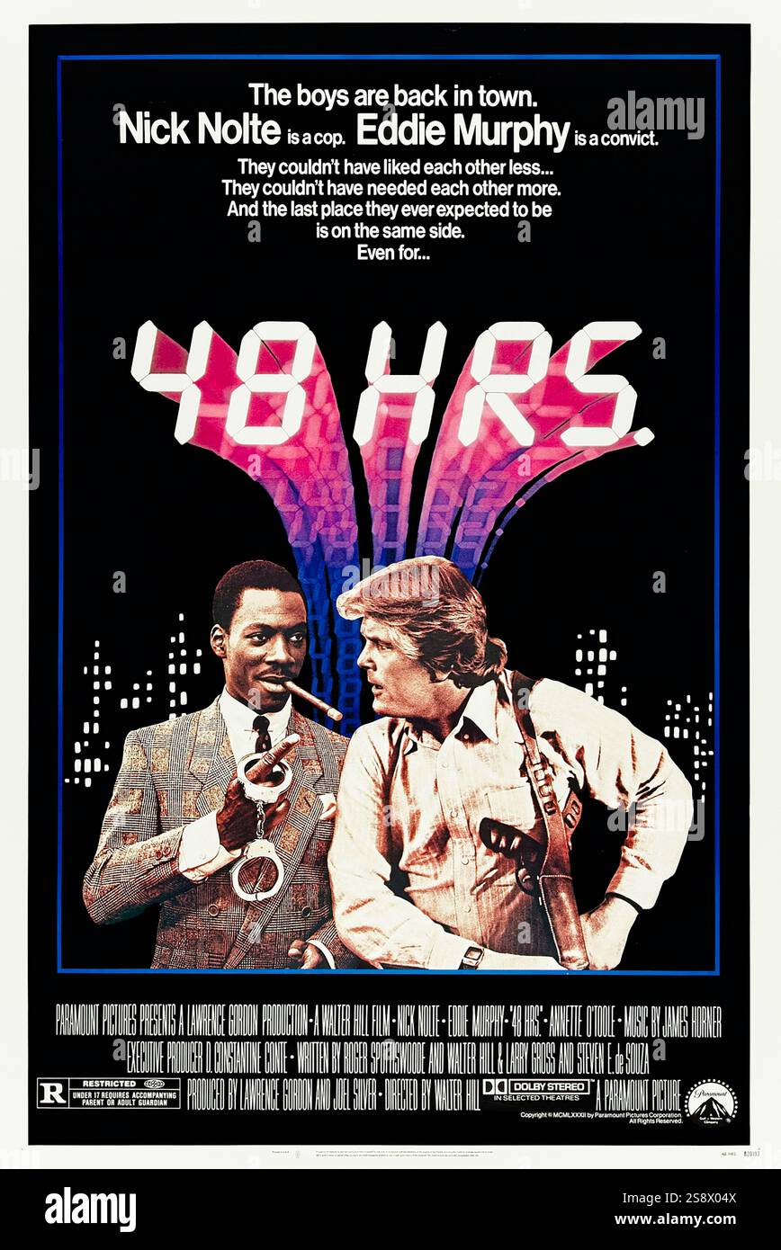 48 Hrs. (1982) directed by Walter Hill and starring Nick Nolte, Eddie Murphy, and Annette O ...