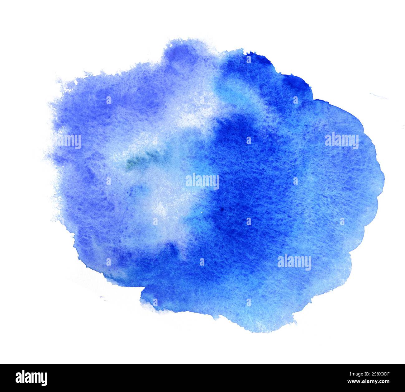 Bright blue watercolor splash with soft gradients and artistic texture ...