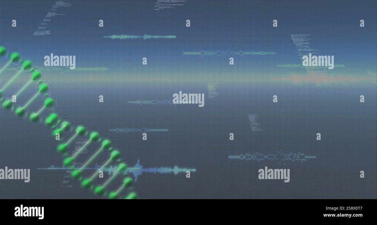 Image of dna strand and data processing Stock Photo - Alamy