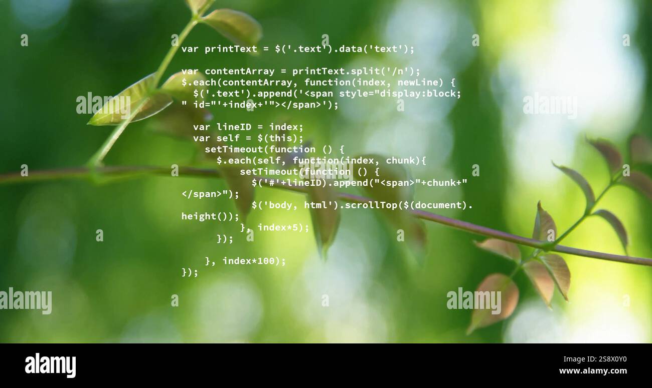 Green leaves digital data processing hi-res stock photography and ...