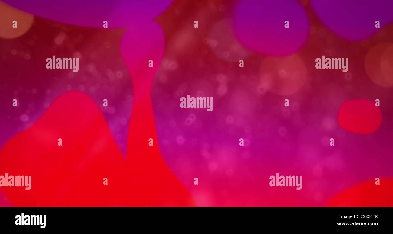 Image of glowing spots of light moving over red background Stock Photo ...