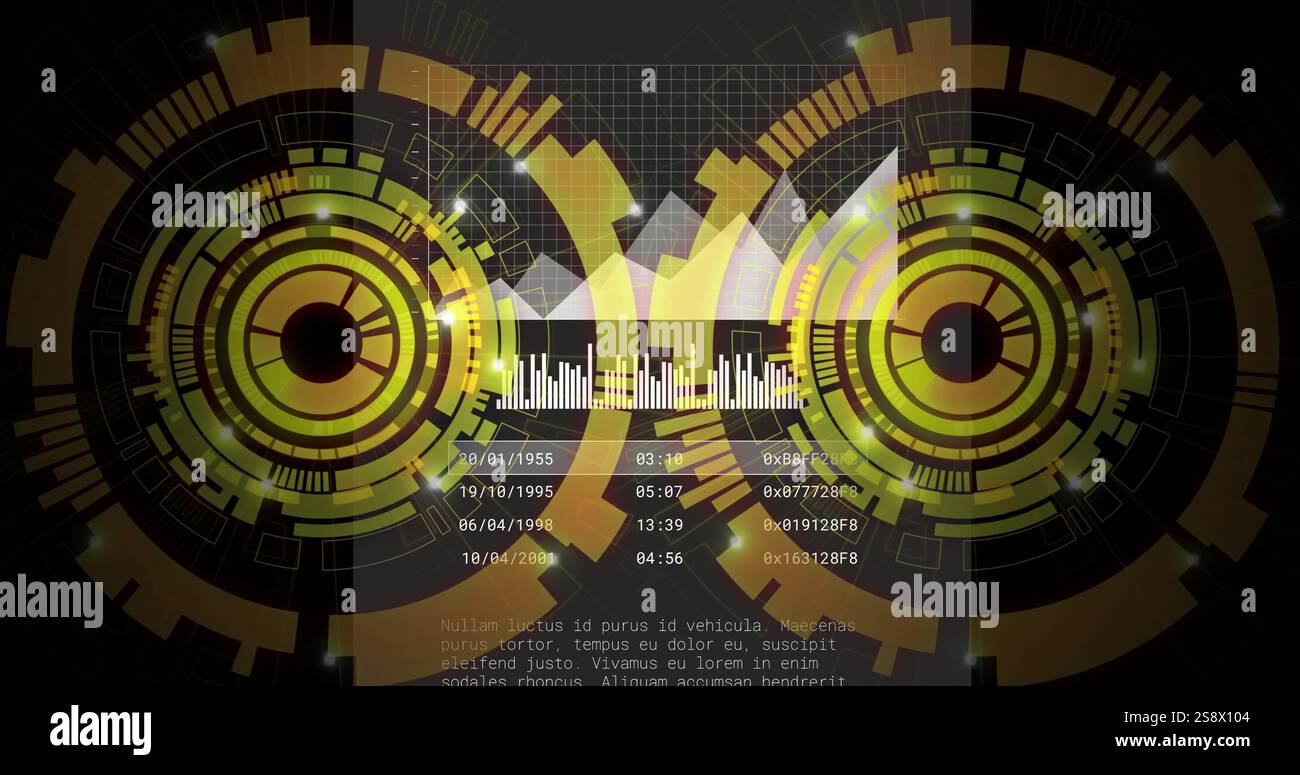 Image of digital data processing over scopes scanning Stock Photo - Alamy