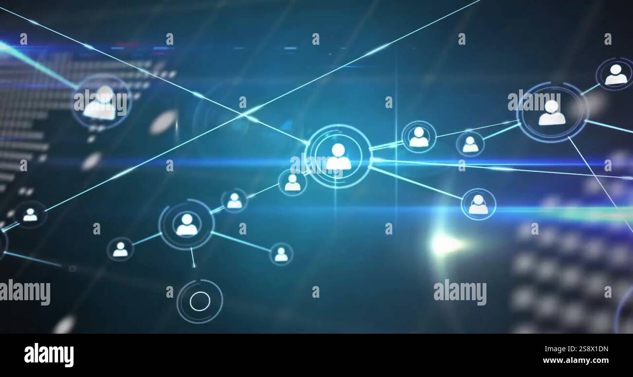 Image of networks and digital data processing over world map Stock ...