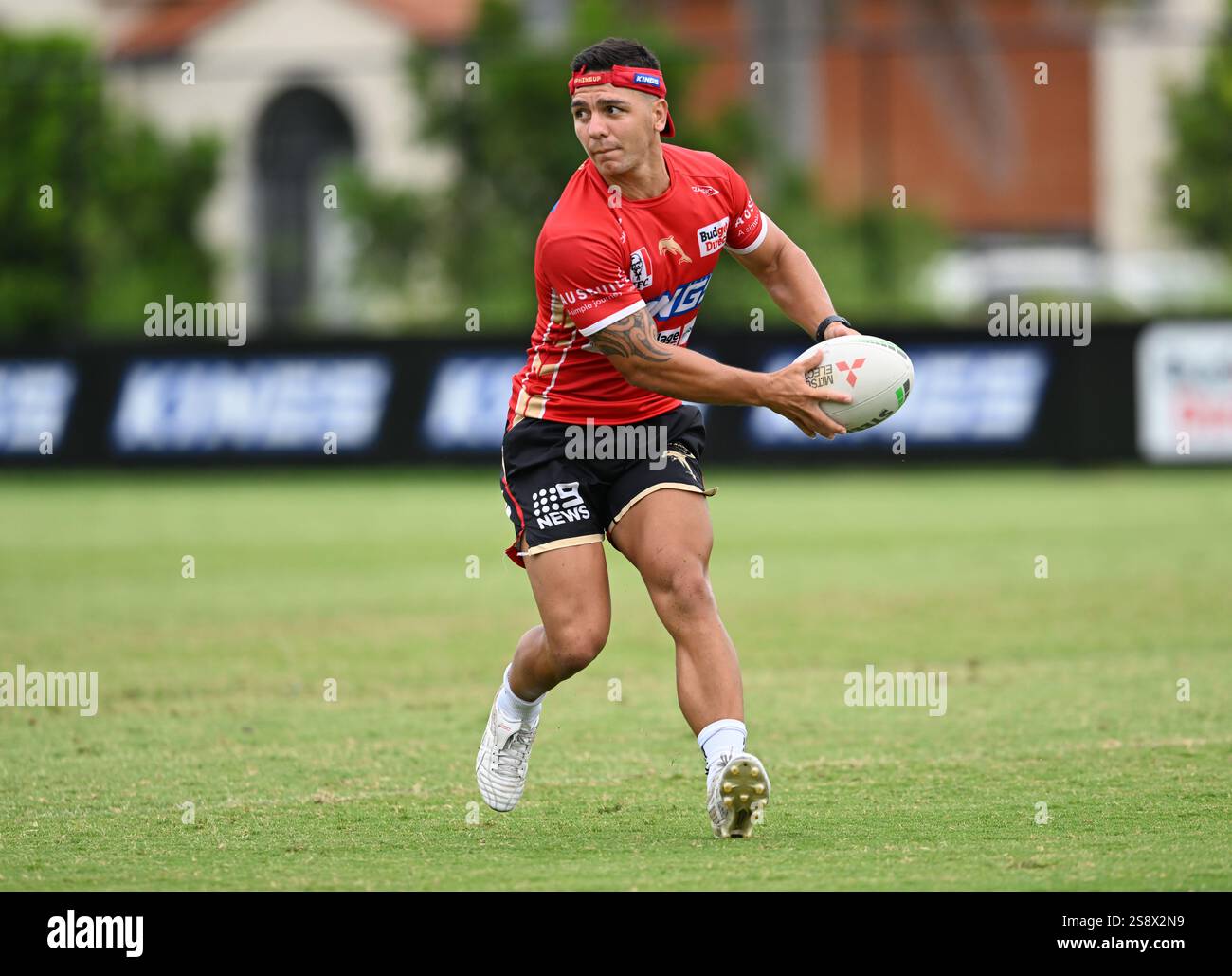 Kodi Nikorima in action during a Dolphins NRL training session at Kayo ...