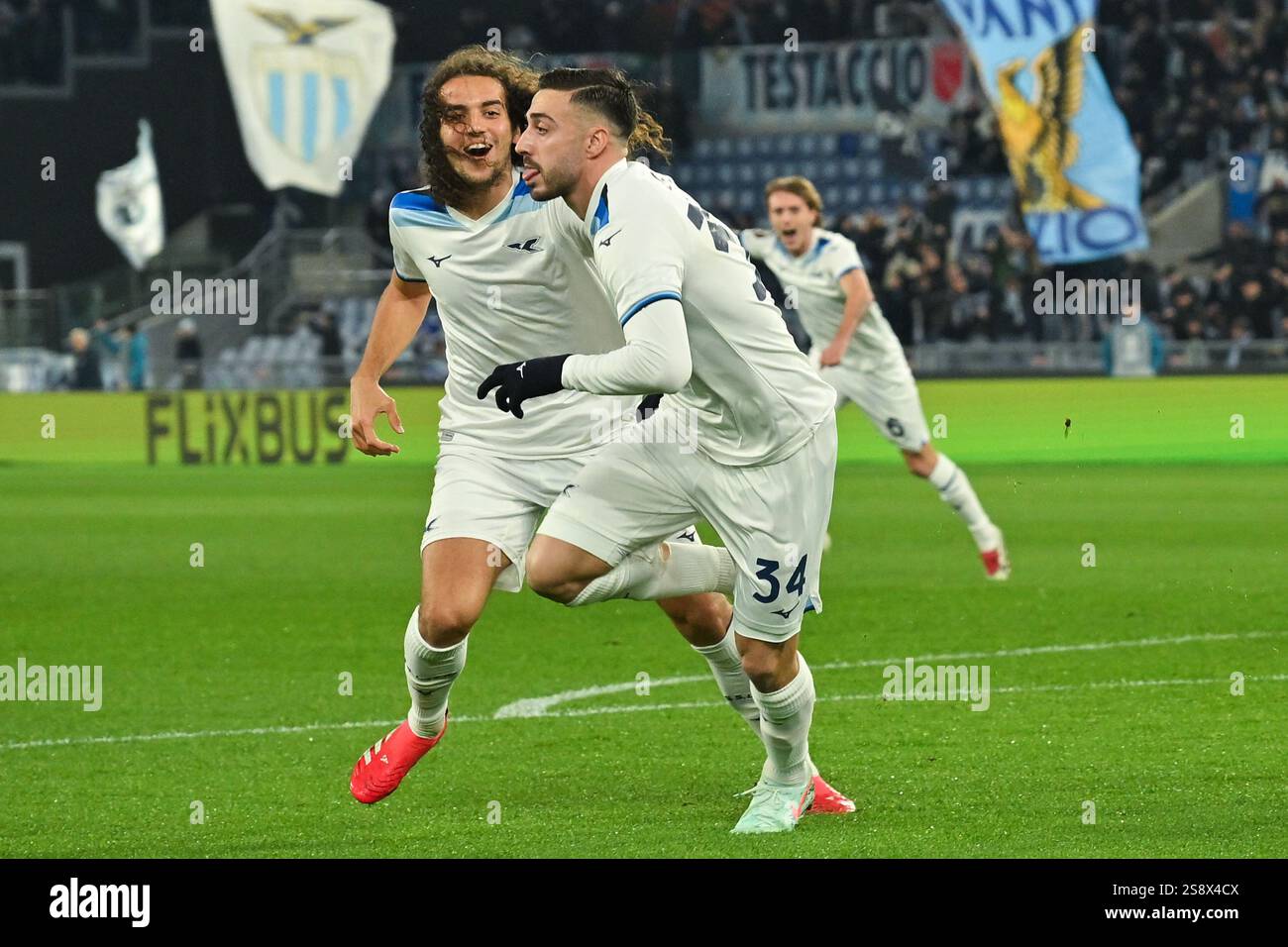 Rome, Lazio. 23rd Jan, 2025. Mario Gila of SS Lazio celebrates scoring ...