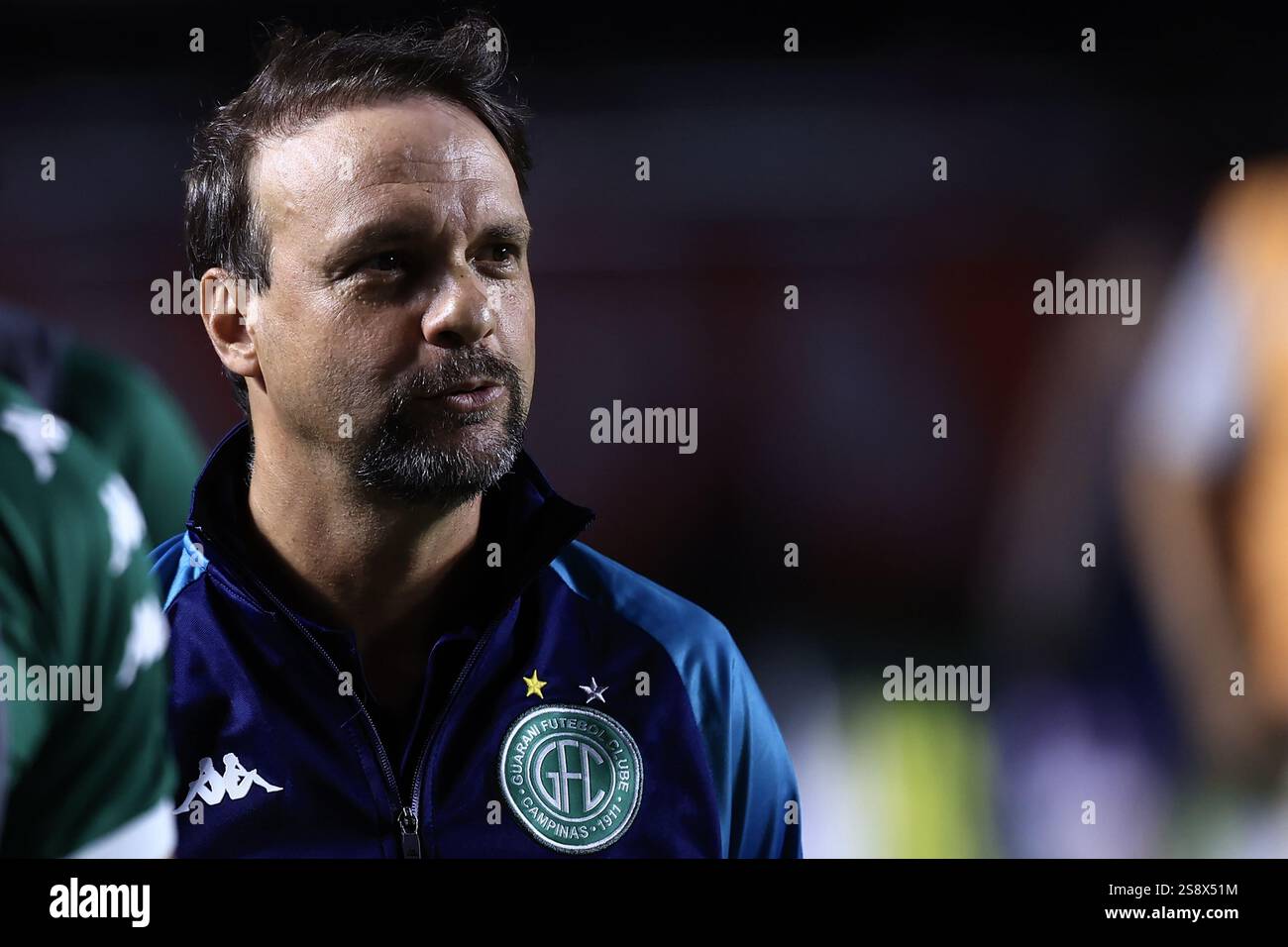 Sao Paulo, Brazil. 23rd Jan, 2025. Guarani coach Mauricio Souza during ...