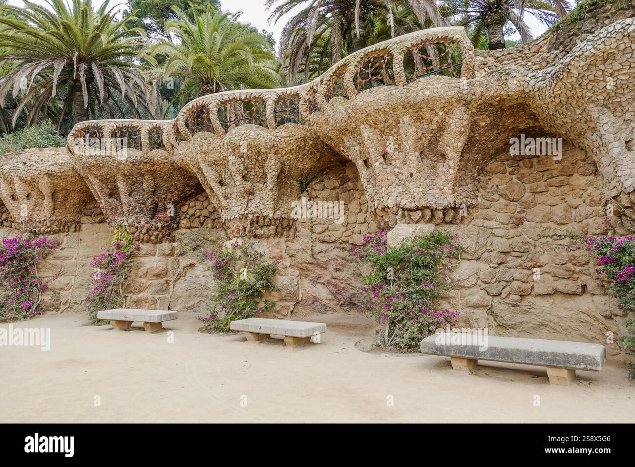 Park Güell in Barcelona, architected by Antoni Gaudí, is renowned for ...