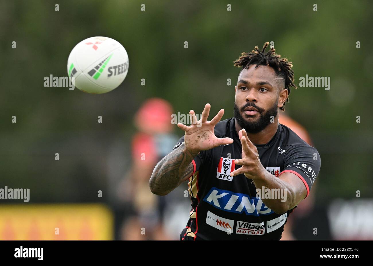 Hamiso Tabuai-Fidow in action during a Dolphins NRL training session at ...