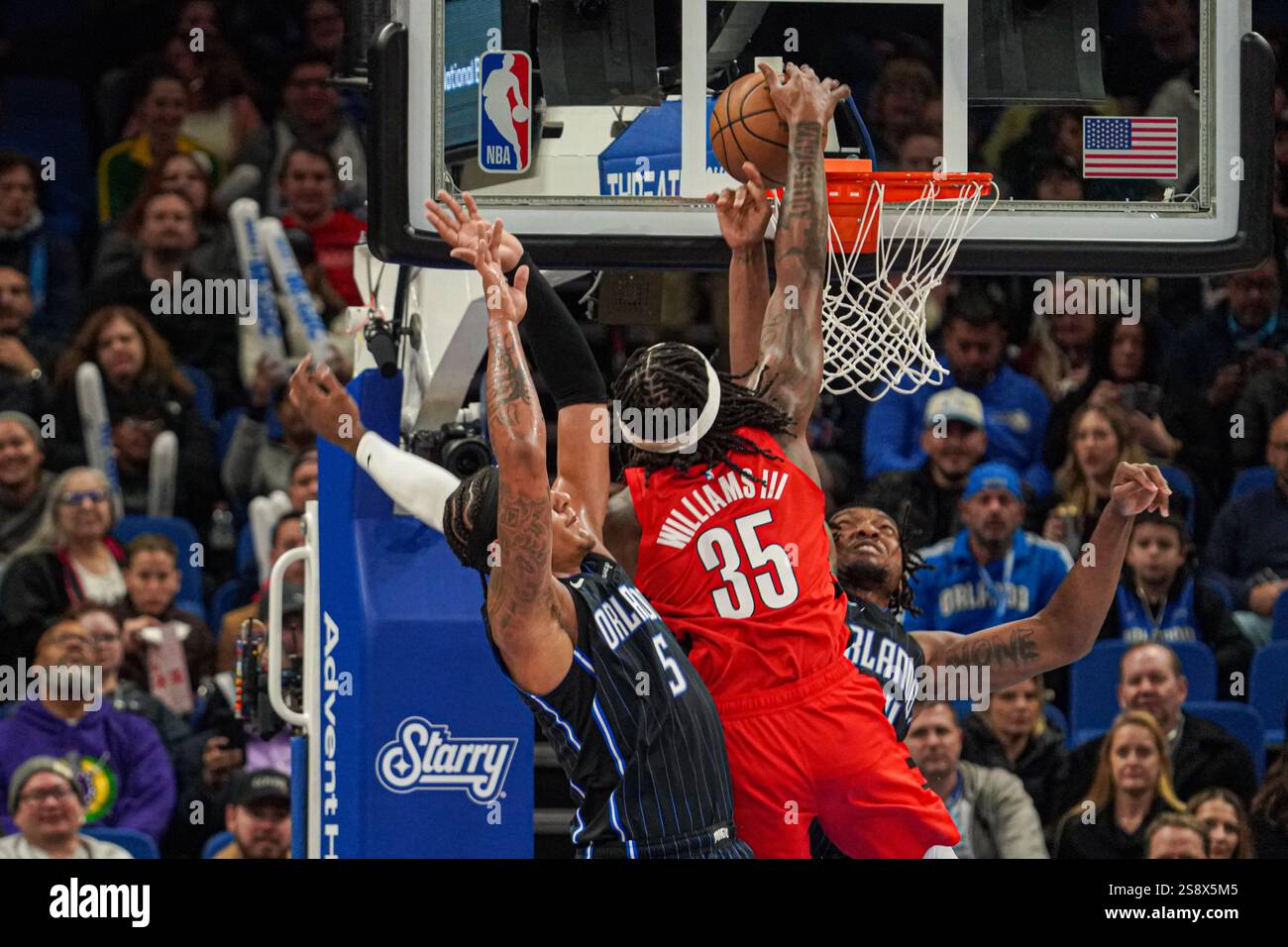 Orlando, Florida, USA, January 23, 2025, Portland Trail Blazers center ...