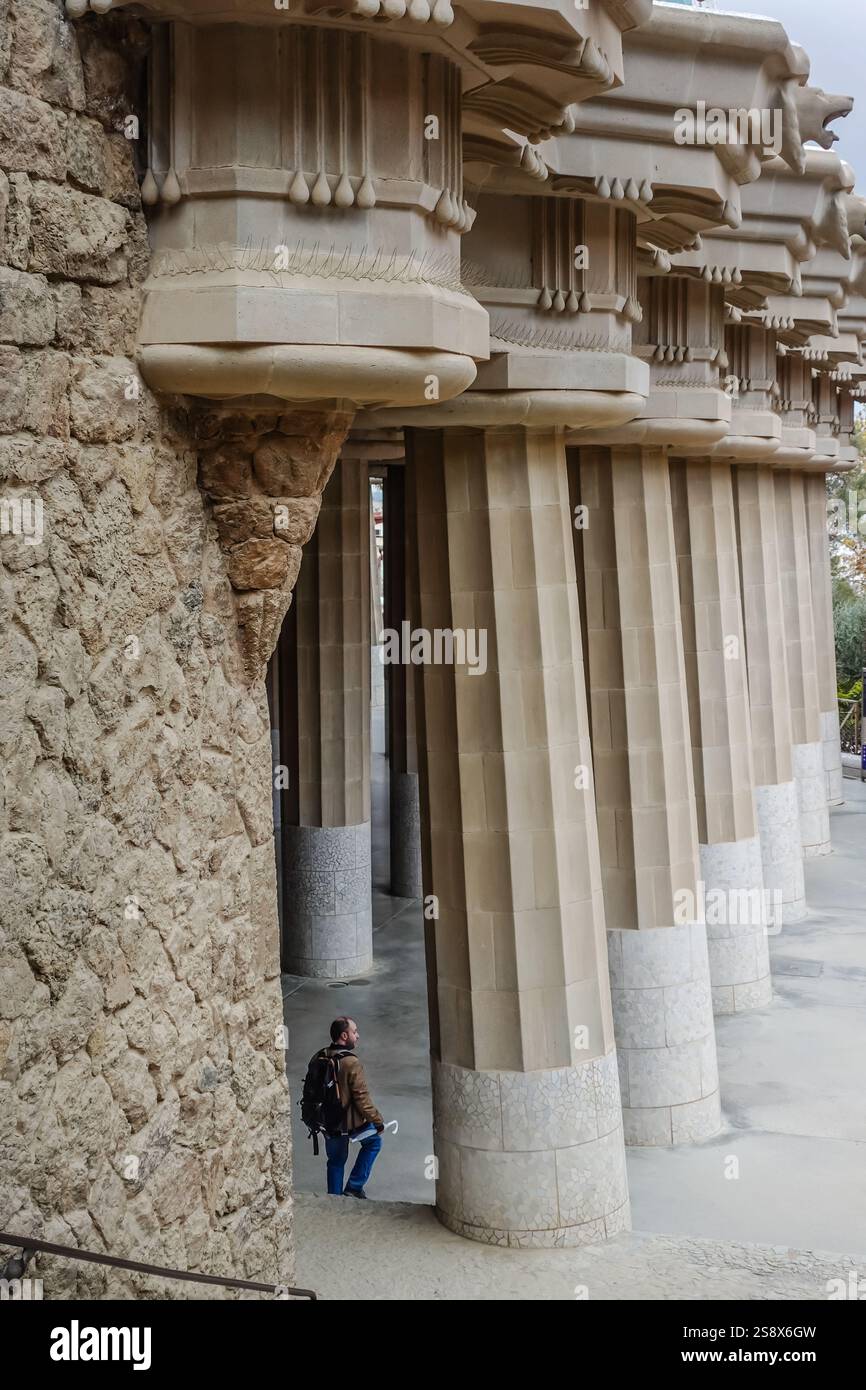 Hypostyle Room, Park Güell, Barcelona, Spain Stock Photo - Alamy
