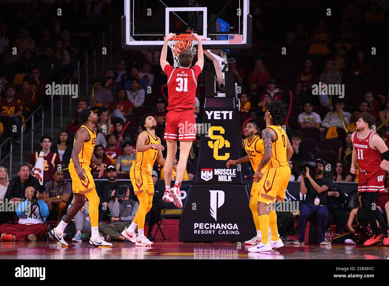 LOS ANGELES, CA - JANUARY 18: Wisconsin Badgers forward Nolan Winter ...